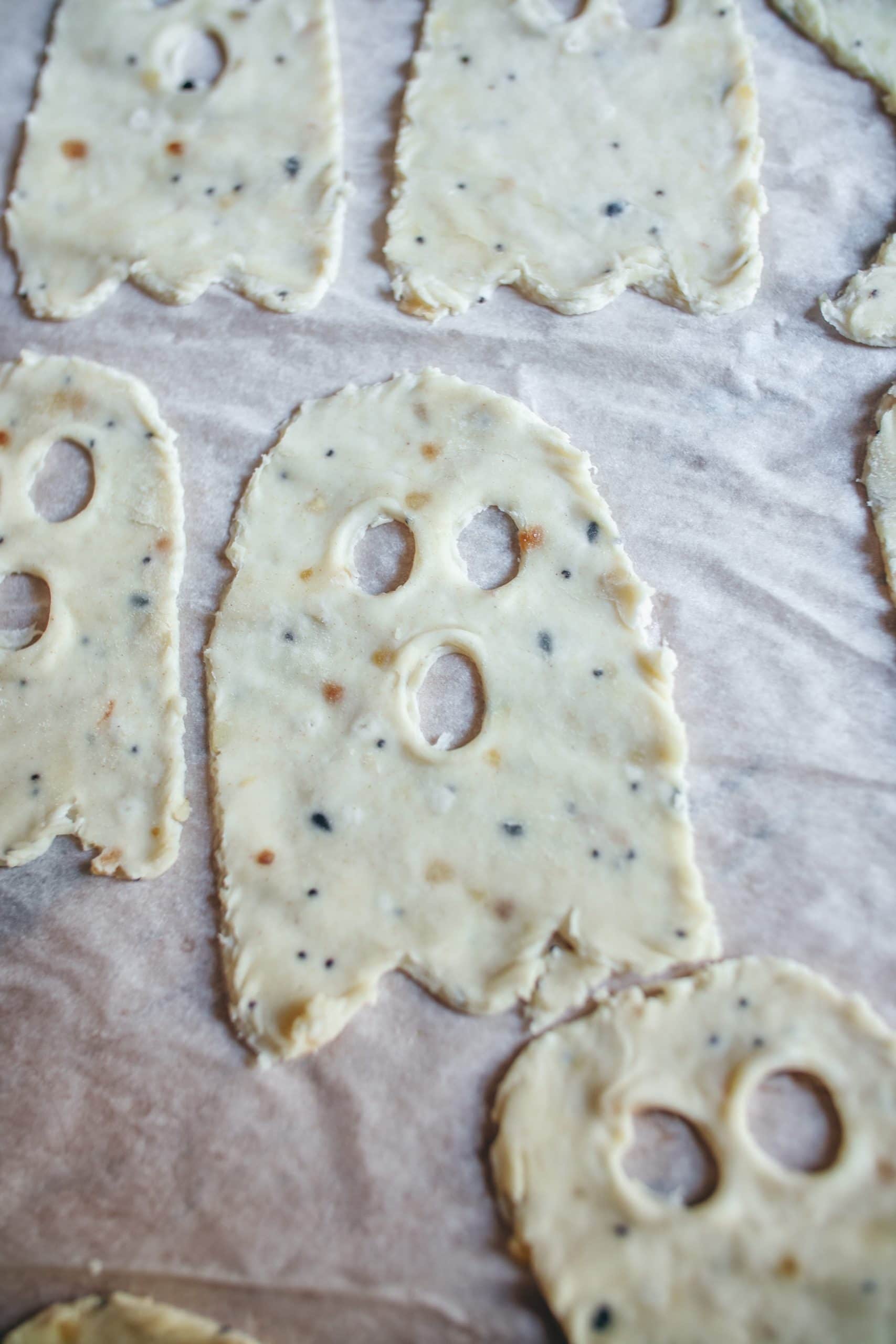 Spooky Sourdough Halloween Ghost Crackers - The Ancestors Table
