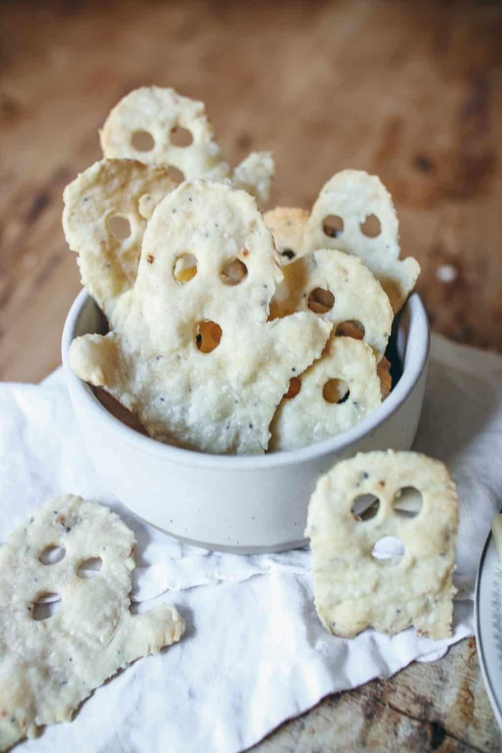 Spooky Sourdough Halloween Ghost Crackers - The Ancestors Table